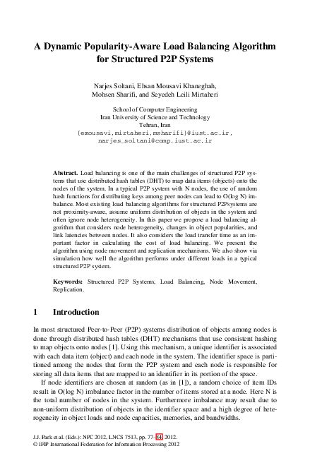 Pdf A Dynamic Popularity Aware Load Balancing Algorithm For