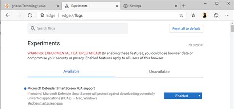 New Microsoft Edge Gets Potentially Unwanted Application Pua Protection Ghacks Tech News