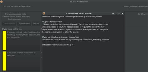 Selinux Is Preventing Code From Using The Execheap Access On A Process