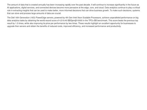 Summary Data Analytics At A Large Scale With Intel Powered Dell