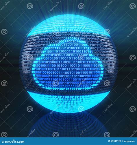 Cloud Symbol On Globe Formed By Binary Code Stock Illustration