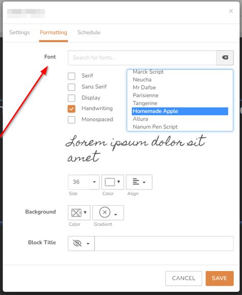 Font Selector And Custom Fonts Dakboard Support
