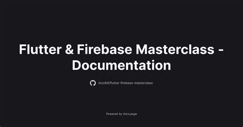 Flutter And Firebase Masterclass Documentation