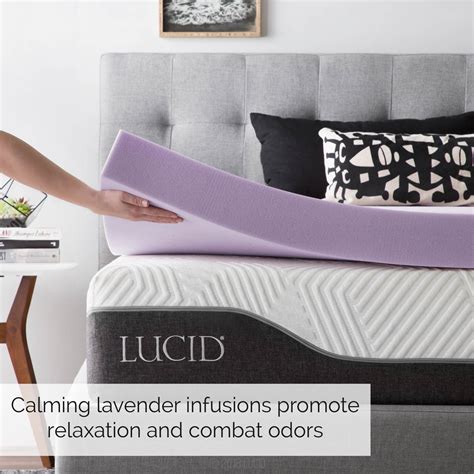 Lucid 4 Inch Lavender Infused Memory Foam Mattress Topper