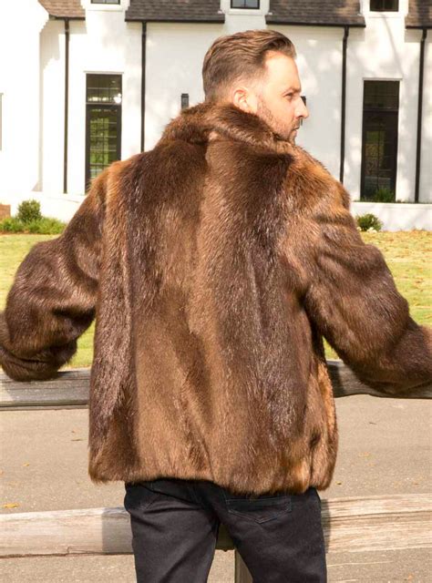 Mens Beaver Fur Jacket Henig Furs