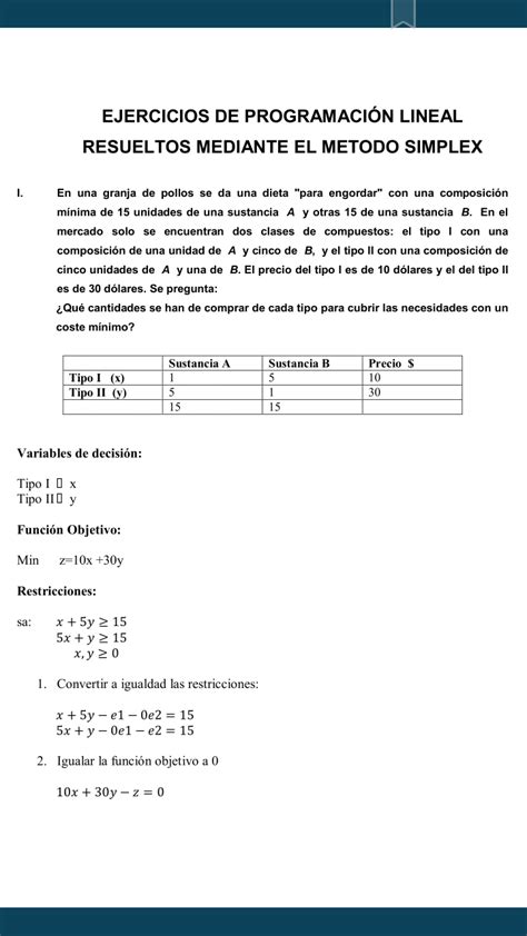Matemáticas Utalca Ejercicios De Programación Lineal Resueltos Mediante El Método Simplex