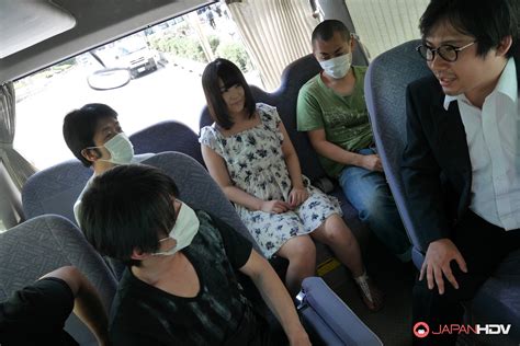 Japanese Girl Tsuna Kimura Frees Her Tiny Tits During A Blowbang On A Bus