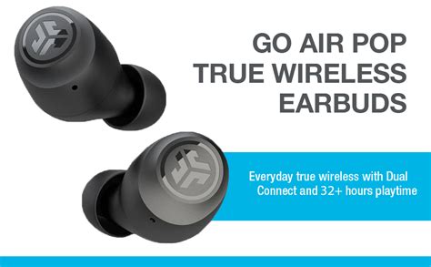 Jlab Go Air Pop True Wireless Bluetooth Earbuds Charging Case Black Dual Connect Ipx Sweat