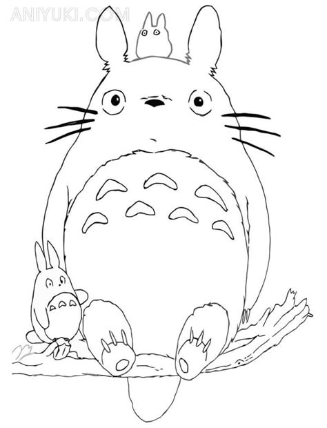 Totoro Coloring Pages Aniyuki Anime Portal