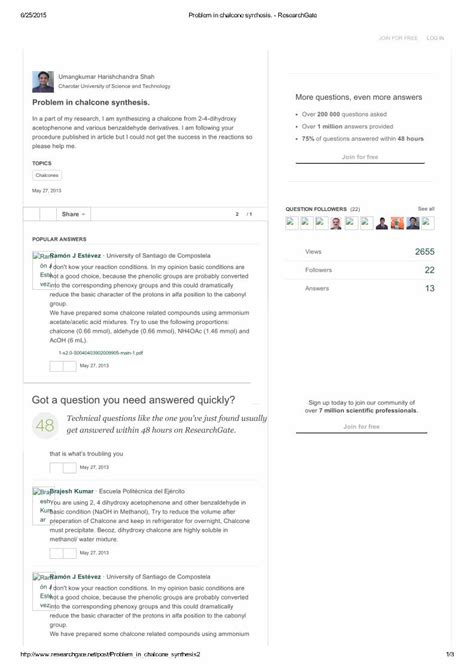 Pdf Problem In Chalcone Synthesis Pdf Dokumen Tips