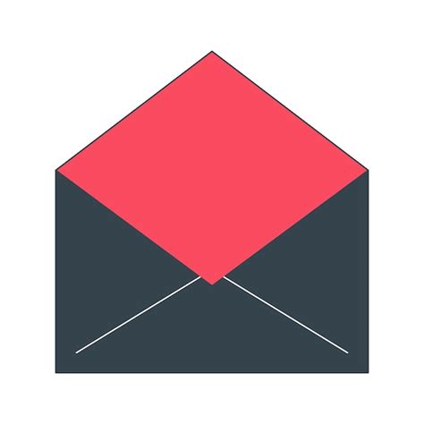 Premium Vector Black Open Envelope With Red Inside Flat Line Color Isolated Vector Object