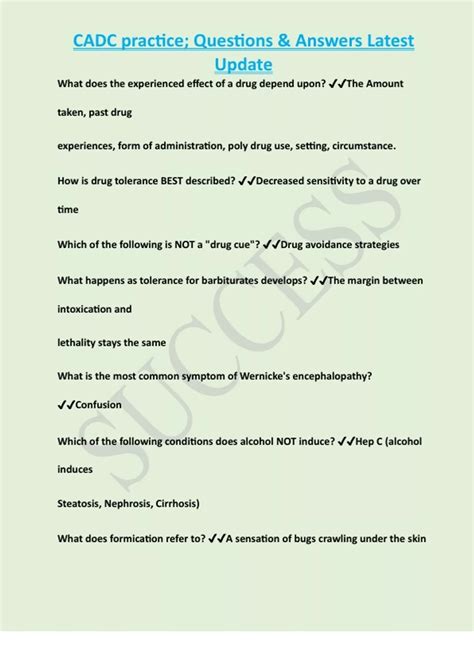 CADC Practice Questions Answers Latest Update CADC Stuvia US
