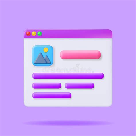 3d Browser Window With Web Page Stock Vector Illustration Of Cartoon Communication 310051522