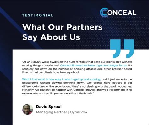 Conceal On Linkedin Cybersecurity Zerotrustsecurity Customerreview Testimonial