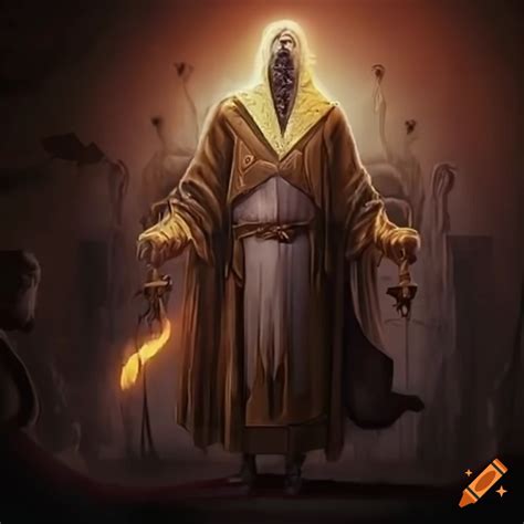 Image Of A Warlock With Symbolic Staff And Robe On Craiyon