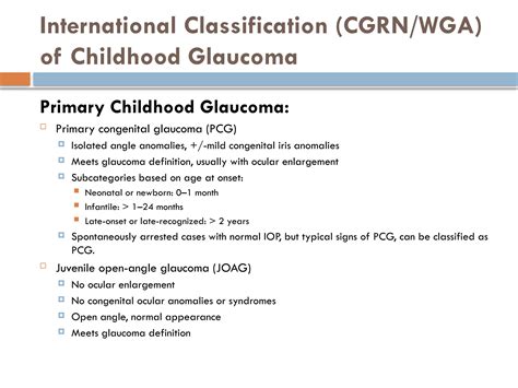 Classification Of Glaucoma Including Paediatric Glaucoma Pptx