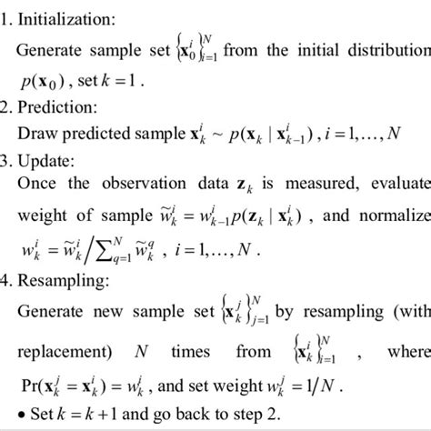 Sir Particle Filter Algorithm Download Scientific Diagram