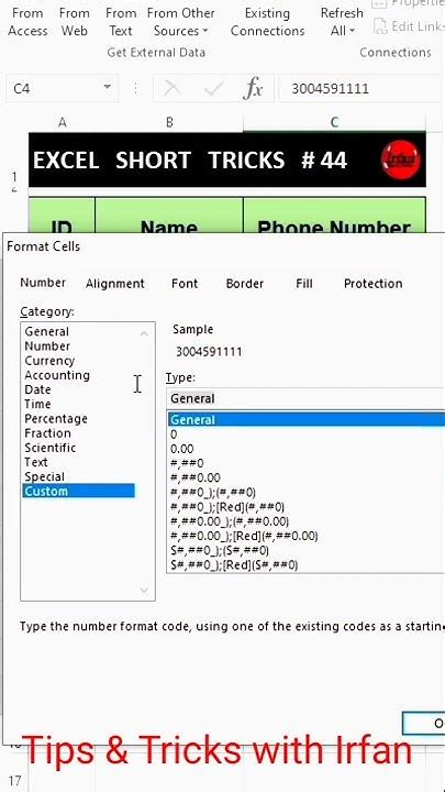 How To Use Number Formatting In Excel Shorts Irfansbe Exceltutorial