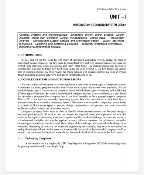 Pdf Introduction To Embedded System Lecture Notes