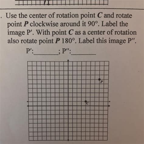 use the center of rotation point c and rotatepoint p clockwise around