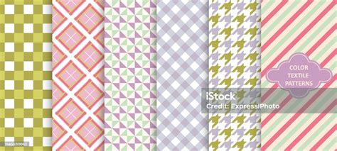 다채로운 원활한 섬유 기하학적 패턴의 컬렉션입니다 트렌디한 끝없는 패브릭 프린트 반복 가능한 특이한 단순한 배경 0명에 대한 스톡 벡터 아트 및 기타 이미지 Istock