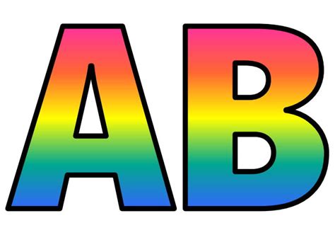 Colors Colorful Plain Colors Rainbow Pastel Lettering Set Display Title Letters Numbers Signs