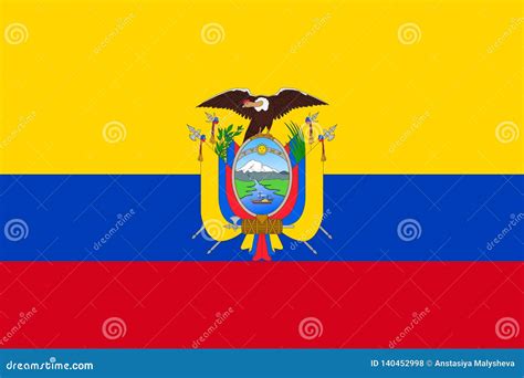 National Ecuador Flag Vector Illustration Stock Vector Illustration