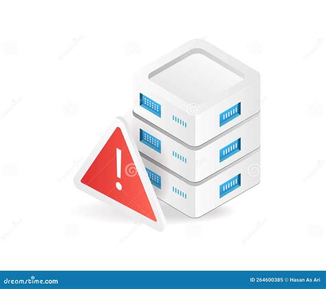 Flat Isometric 3d Illustration Hardware Storage Server Error Stock Illustration Illustration