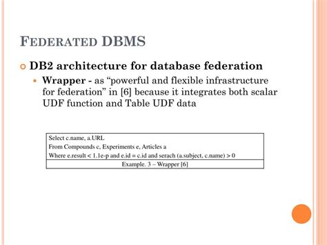 Ppt Why Not Use Federated Approach For Database Management System Dbms Powerpoint