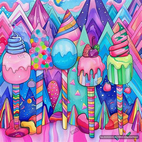 Ai创作图糖果风插画 彩虹糖包装插画 棒棒糖包装插画 糖果插画 手绘梦幻糖果海报背景 糖果立体画 糖果插画包装 甜品创意插画 手绘糖果背景插画 卡通装修设计糖果屋 梦幻蛋糕插画 甜品插画设计
