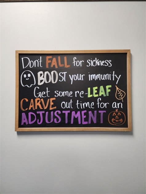 Halloween Inspired Chiropractic Sign In 2024 Chiropractic Quotes