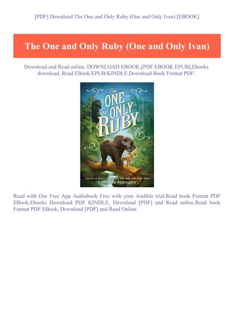 PDF Download The One And Only Ruby One And Only Ivan EBOOK