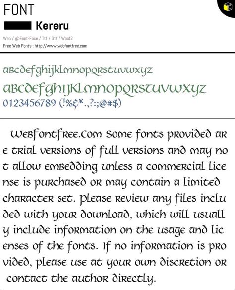 Kereru Fonts Downloads Webfontfreecom