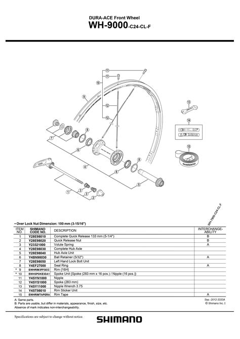 Shimano Dura Ace Wh 9000 C24 Cl F Front Wheel Nipple Y4syn1000 Pit