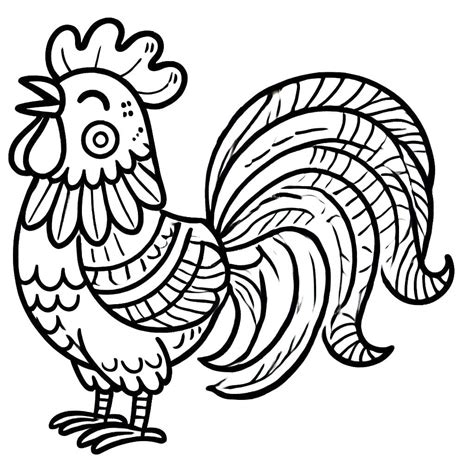 Coloriage Dessiner Coq 5 Dessin Gratuit à Imprimer