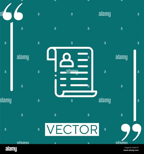 Cv Vector Icon Linear Icon Editable Stroked Line Stock Vector Image And Art Alamy