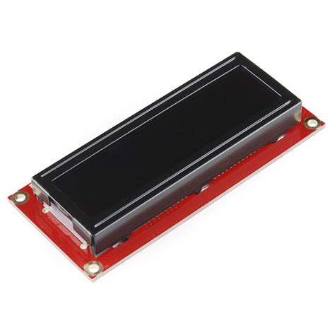 serial enabled 16x2 lcd red on black 3 3v sparkfun lcd 09068 core