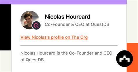 Nicolas Hourcard Co Founder And Ceo At Questdb The Org