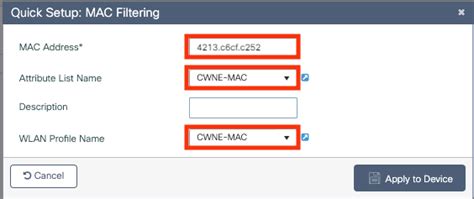 Red Wireless Con Autenticacion Wpa2 Mac Filtering En Ewc 9115 Cisco