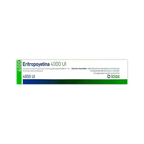 Eritropoyetina 4000 Ui Solucion Inyectable Iclos Farmacias Ave Fenix