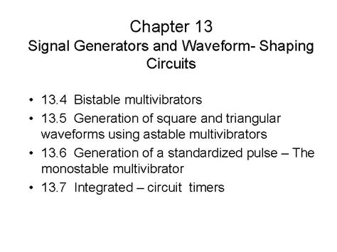 Chapter Signal Generators And Waveform Shaping Circuits