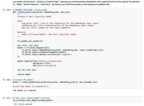 Createmodel Function In C3w1practiceassignment Course 3 Nlp