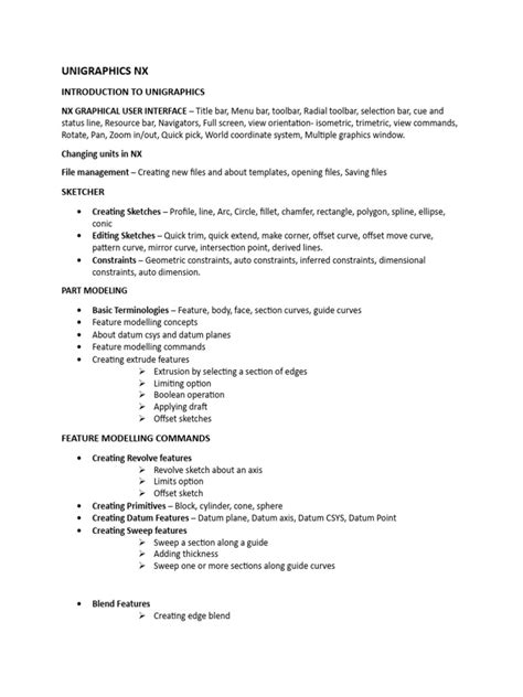 Unigraphics Nx Syllabus Pdf Euclidean Vector Curve