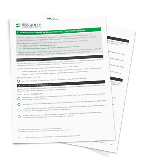 Checklist For Evaluating Secure Coding Training Platforms
