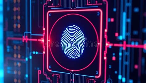 Digital Fingerprint Authentication System Interface Stock Illustration