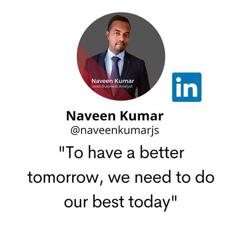 Naveen Kumar On Linkedin Today Tomorrow