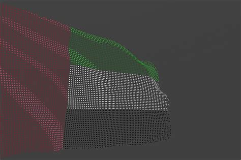 회색 배경에 빛나는 점 파도로 만든 아랍 에미리트 고립 플래그의 예쁜 디지털 그림 휴일 플래그 3d 그림 0명에 대한 스톡 사진 및 기타 이미지 Istock