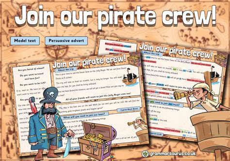 Year 1 Model Text Persuasive Advert Join Our Pirate Crew Grammarsaurus