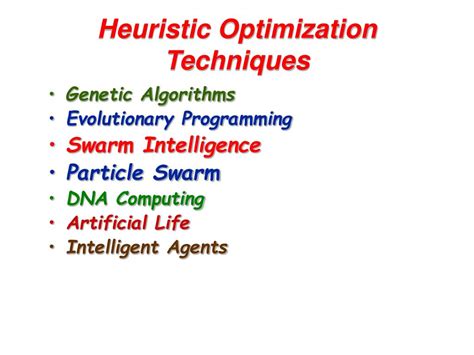 Ppt Modern Heuristic Optimization Techniques And Potential