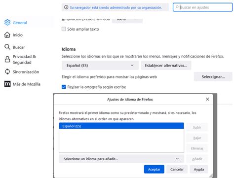 Configuración Del Idioma Del Navegador Web Sede Electrónica